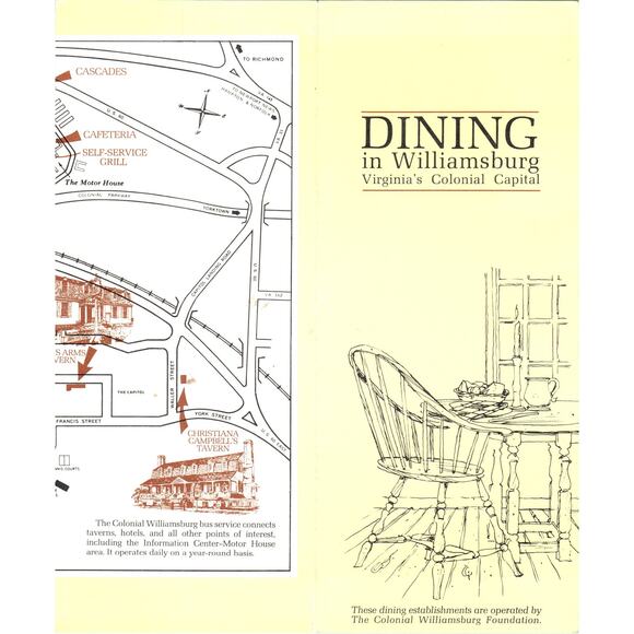 None | Accents | 97s Dining In Williamsburg Virginia Fold Out Map And ...